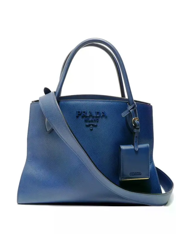 Prada 2018-2020 Monochrome Saffiano Handbag - Blue