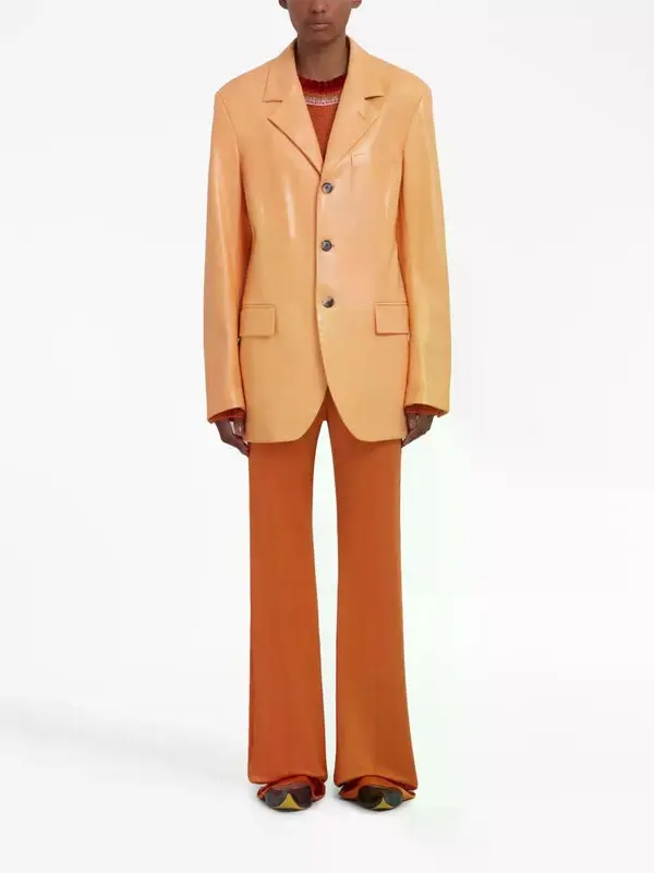 Marni Long-sleeve Leather Blazer