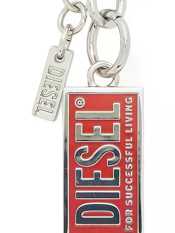DIESEL® Logo-charm Keyring - Silver