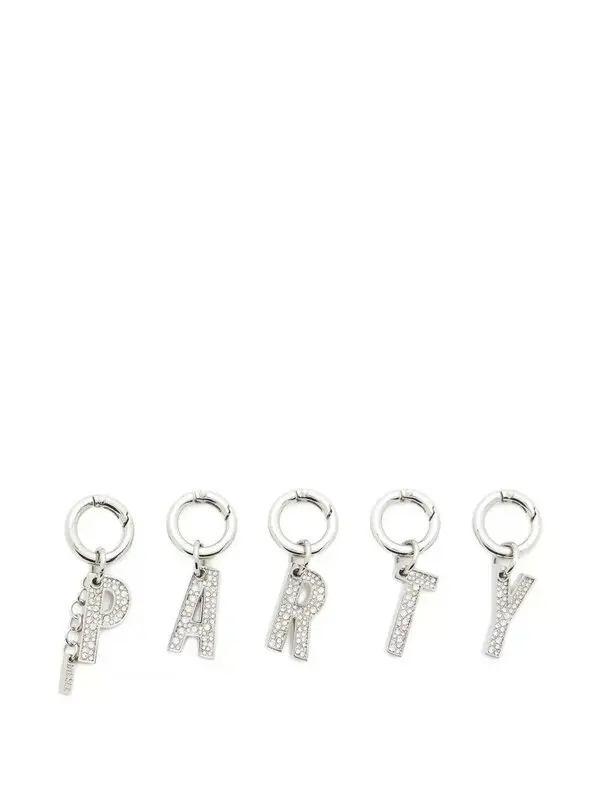 DIESEL® Crystal-embellished Letter Charms - Silver