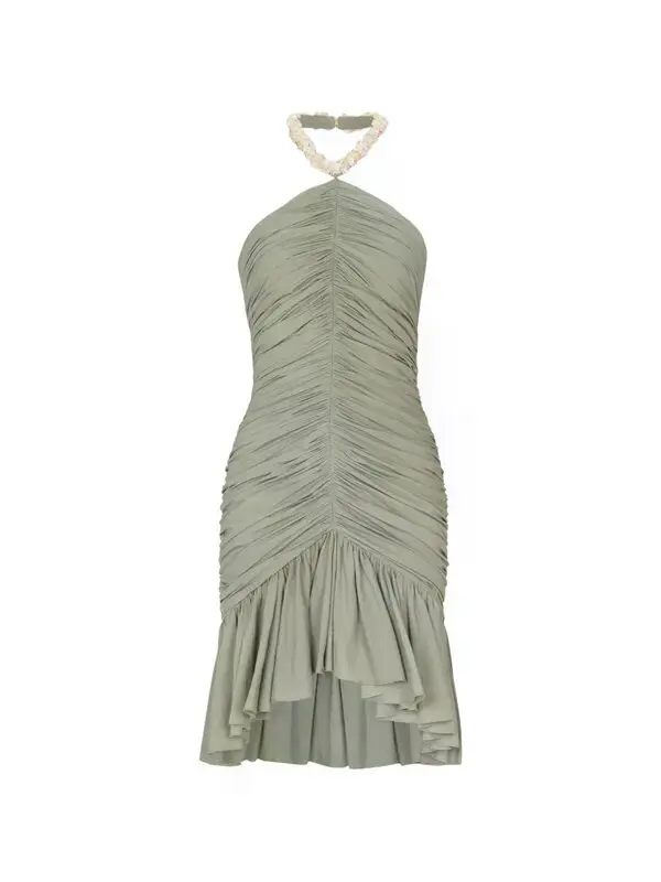 Balmain Draped Mini Dress - Green