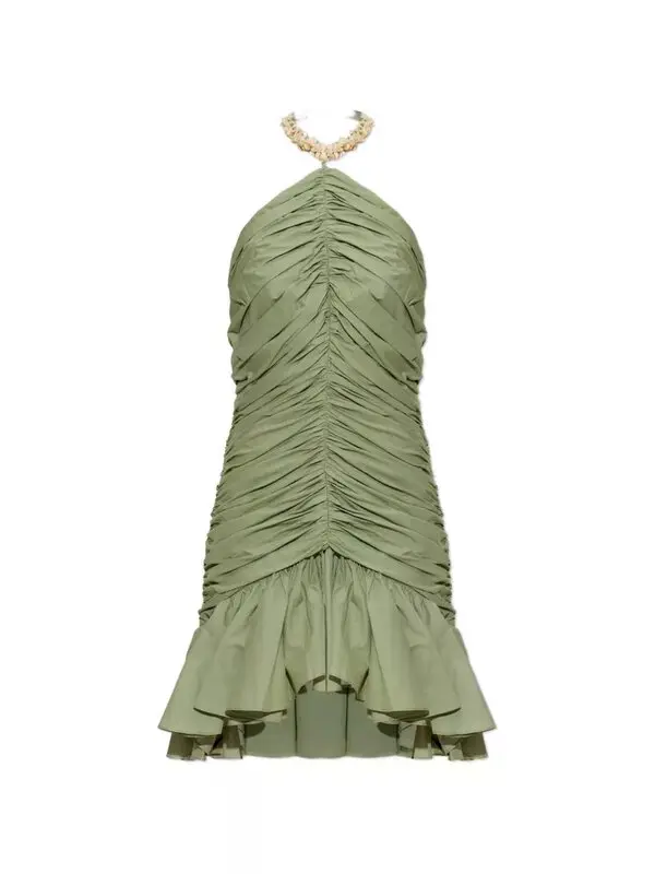 Balmain Draped Mini Dress - Green
