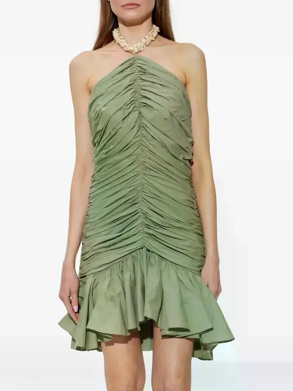 Balmain Draped Mini Dress - Green