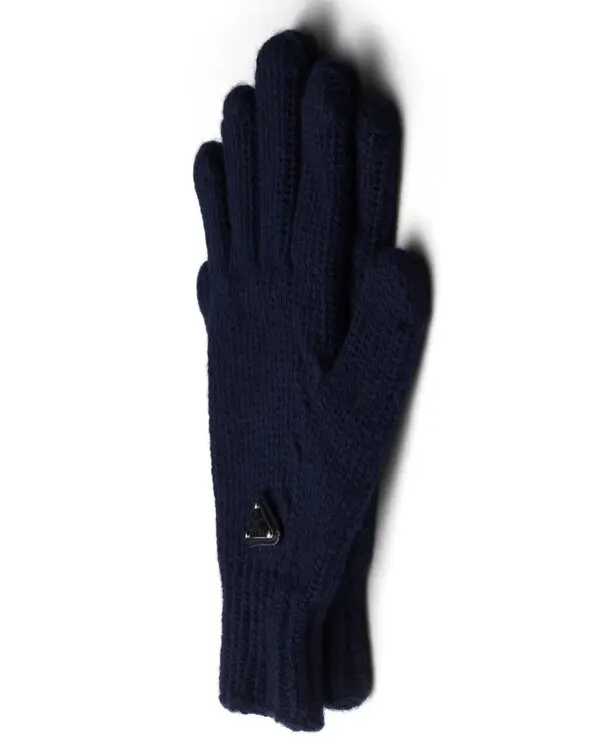 Prada Wool And Cashmere Gloves - Navy