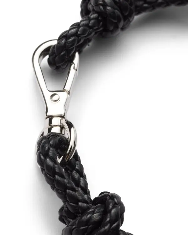 Prada Braided Nappa Leather Bracelet - Black