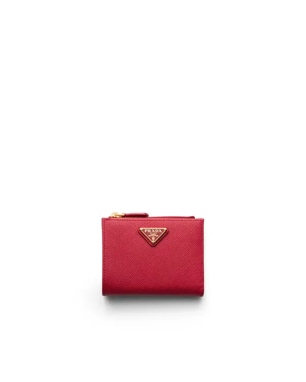 Prada Small Saffiano Leather Wallet - Fiery Red