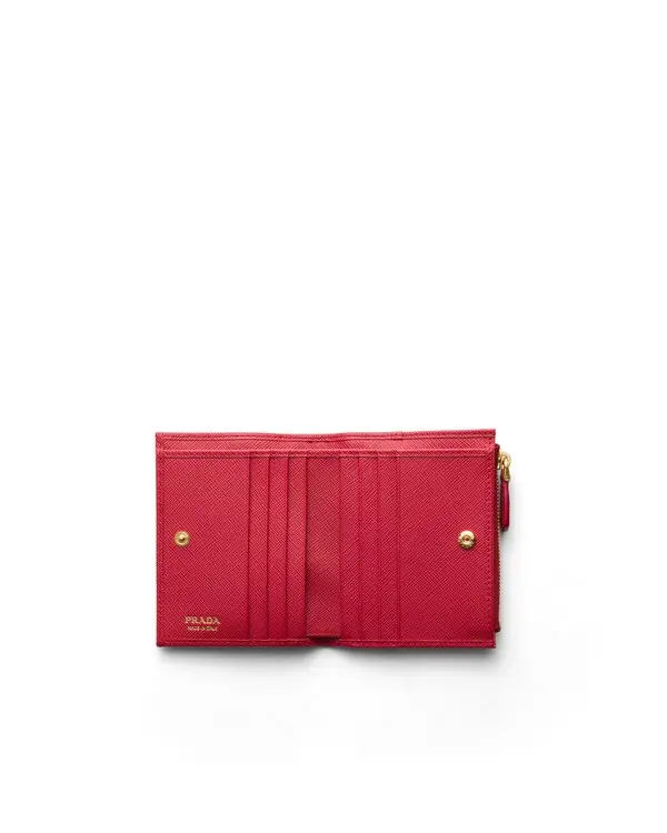 Prada Small Saffiano Leather Wallet - Fiery Red