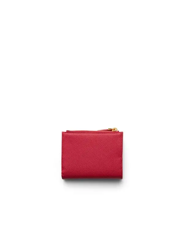 Prada Small Saffiano Leather Wallet - Fiery Red