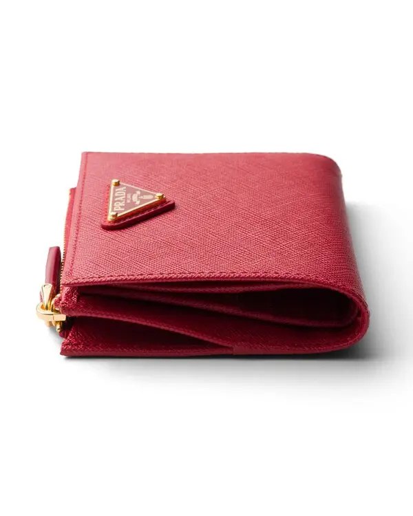 Prada Small Saffiano Leather Wallet - Fiery Red