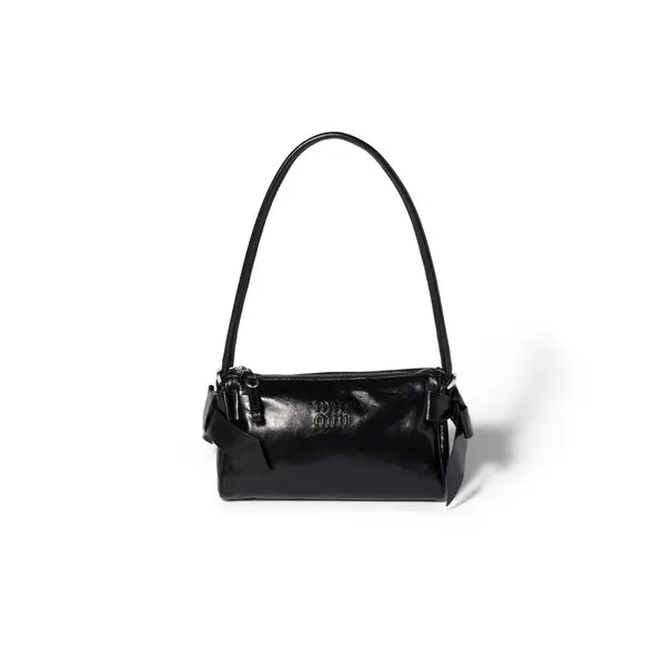 Miu Miu Shiny Leather Pouch - Black