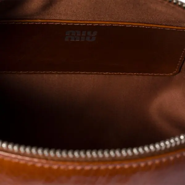 Miu Miu Shiny Leather Pouch - Palisander