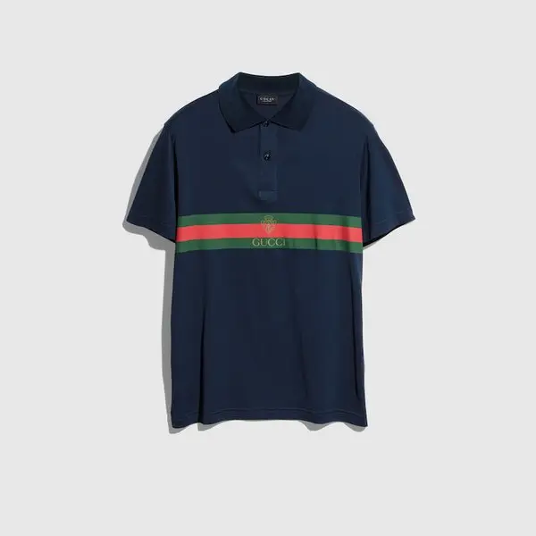 Gucci Cotton Jersey Polo Shirt With Web