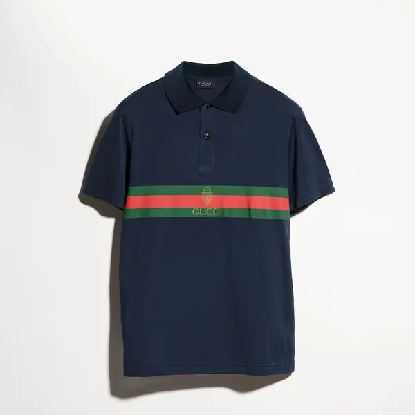 Gucci Cotton Jersey Polo Shirt With Web
