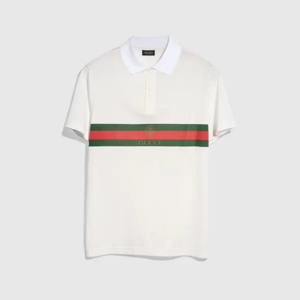 Gucci Cotton Jersey Polo Shirt With Web