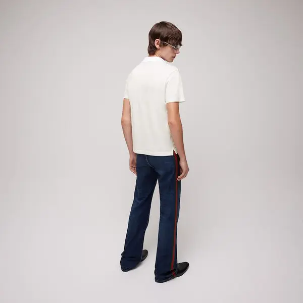 Gucci Cotton Jersey Polo Shirt With Web