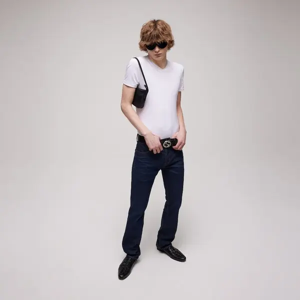 Gucci Embroidered Cotton Denim Pants