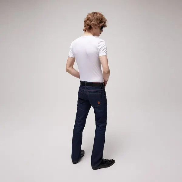 Gucci Embroidered Cotton Denim Pants