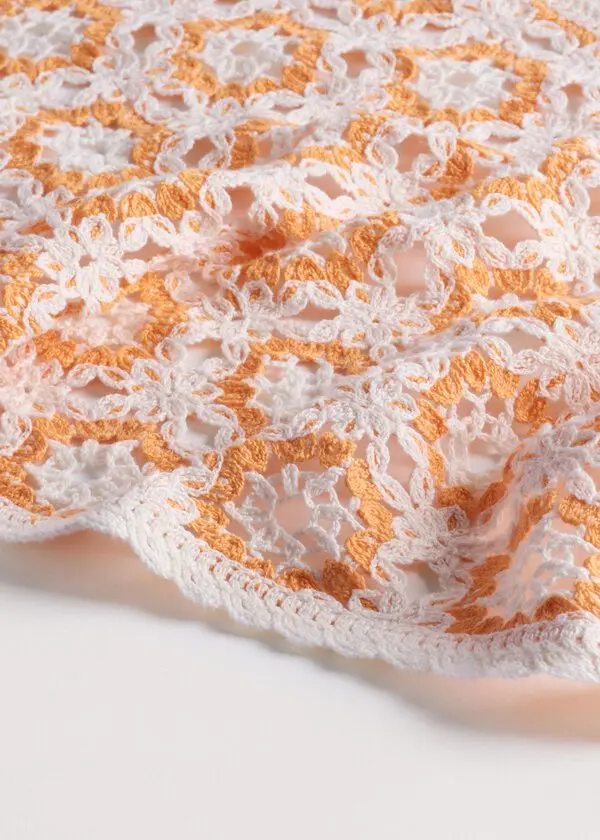 ME+EM Floral Crochet Beach Triangle Scarf Sunny -multi
