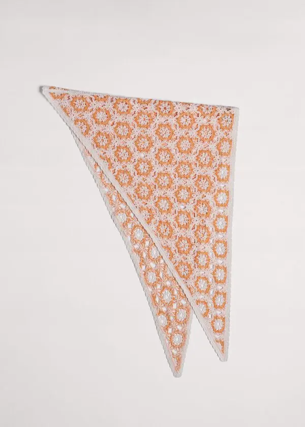 ME+EM Floral Crochet Beach Triangle Scarf Sunny -multi