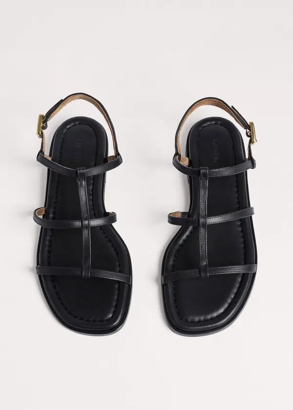 ME+EM Caged Flat Sandal - Black