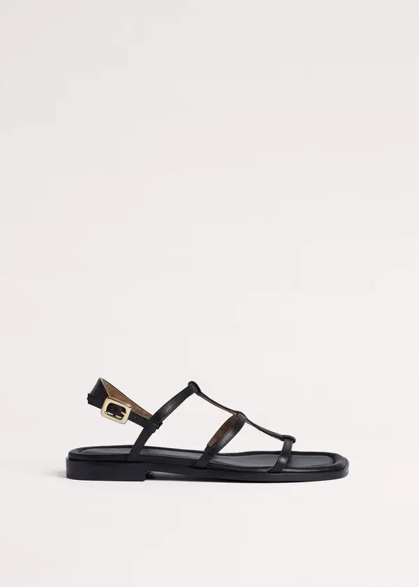 ME+EM Caged Flat Sandal - Black