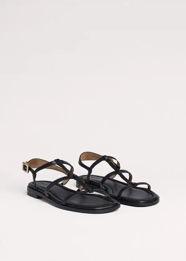 ME+EM Caged Flat Sandal - Black