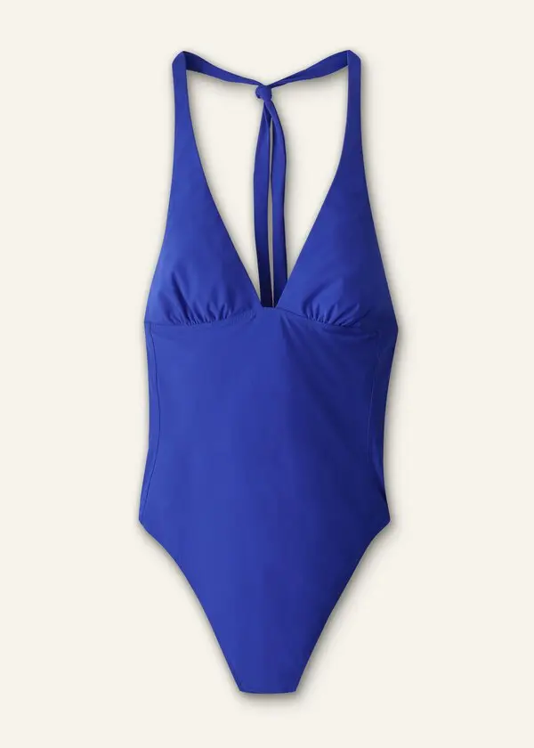 ME+EM Adjustable Halterneck One Piece Swimsuit - Intense Blue