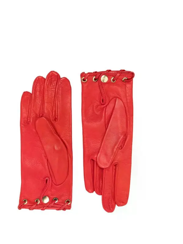 MANOKHI Lace-detail Leather Gloves
