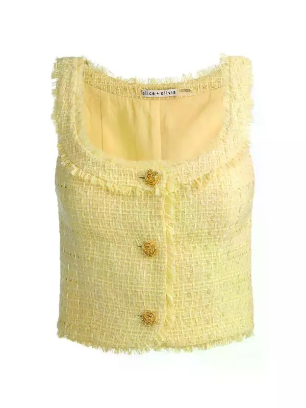 Alice + Olivia Shila Button-embellished Top
