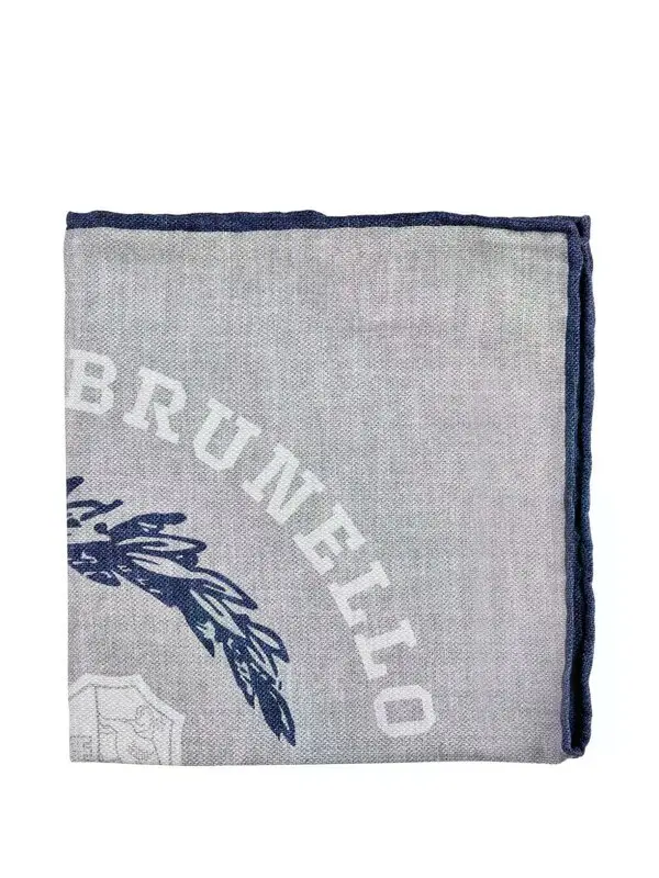 Brunello Cucinelli Monogram-emblem Handkerchief - Neutrals