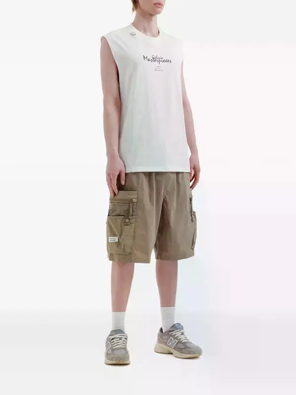 MUSIUM DIV. Graphic-print Sleeveless T-shirt - Neutrals