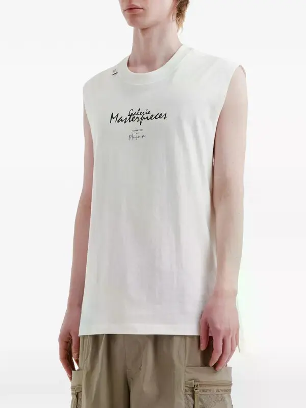 MUSIUM DIV. Graphic-print Sleeveless T-shirt - Neutrals