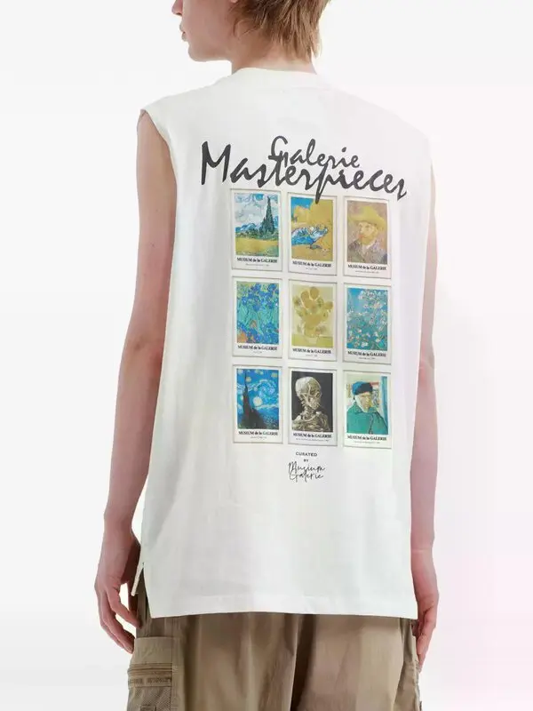 MUSIUM DIV. Graphic-print Sleeveless T-shirt - Neutrals