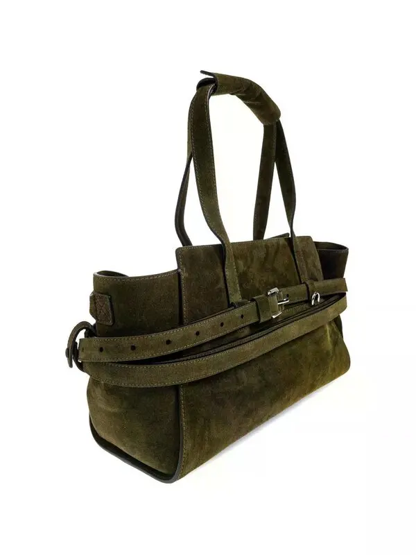Moschino Suede Leather Tote Bag - Green