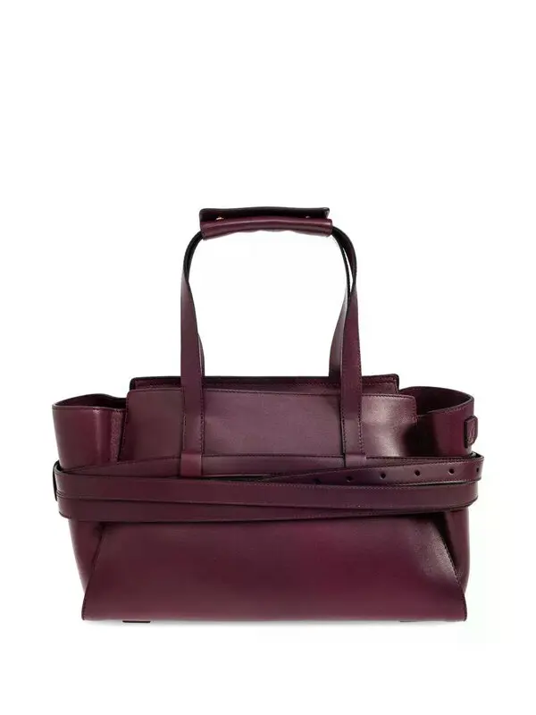 Moschino Buckle-detail Leather Tote Bag - Red
