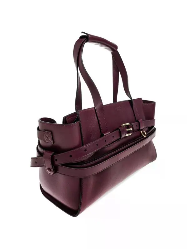 Moschino Buckle-detail Leather Tote Bag - Red