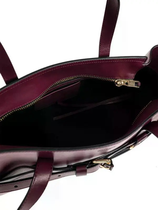 Moschino Buckle-detail Leather Tote Bag - Red