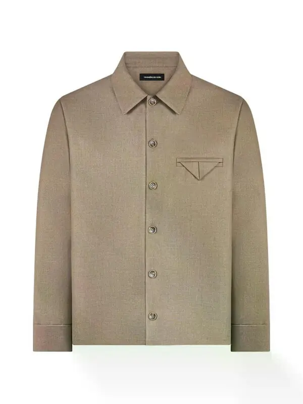 Manière De Voir Leo Hatched Tailored Long Sleeve Overshirt - Green