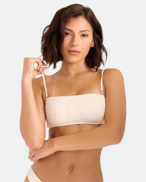 Volcom Coco Low Tide Bandeau Bra - White Sand