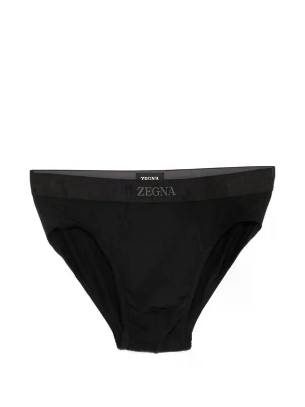 Zegna Logo-waistband Briefs - Black