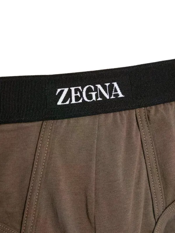 Zegna Logo-waistband Briefs - Brown