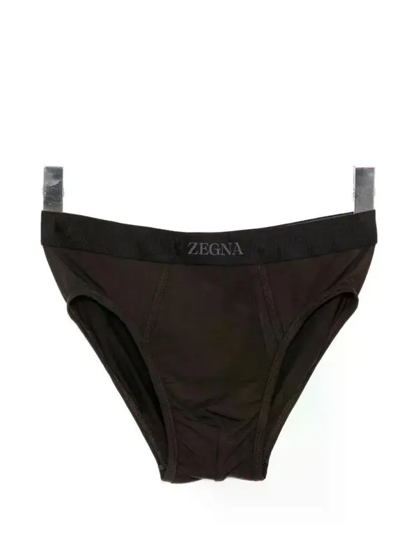 Zegna Logo-waistband Briefs - Brown
