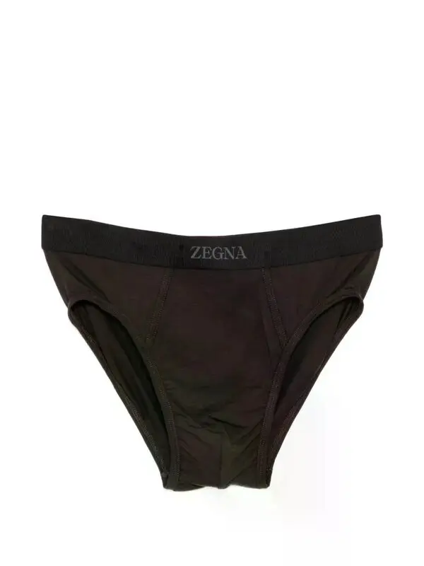 Zegna Logo-waistband Briefs - Brown