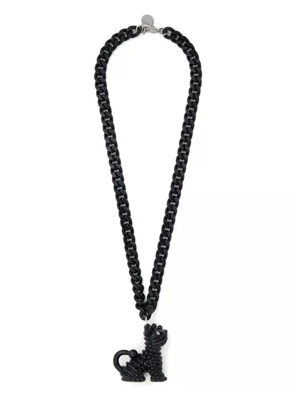 Marni Dog Motif Charm Necklace - Black