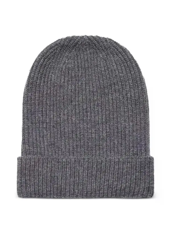THE ELDER STATESMAN Ribbed Beanie - Grey