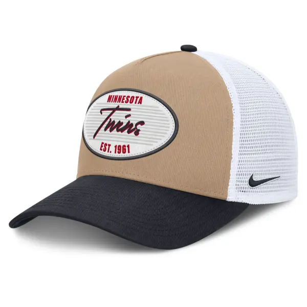 Nike Minnesota Twins Rise Mlb A-frame Trucker Adjustable Hat - Brown