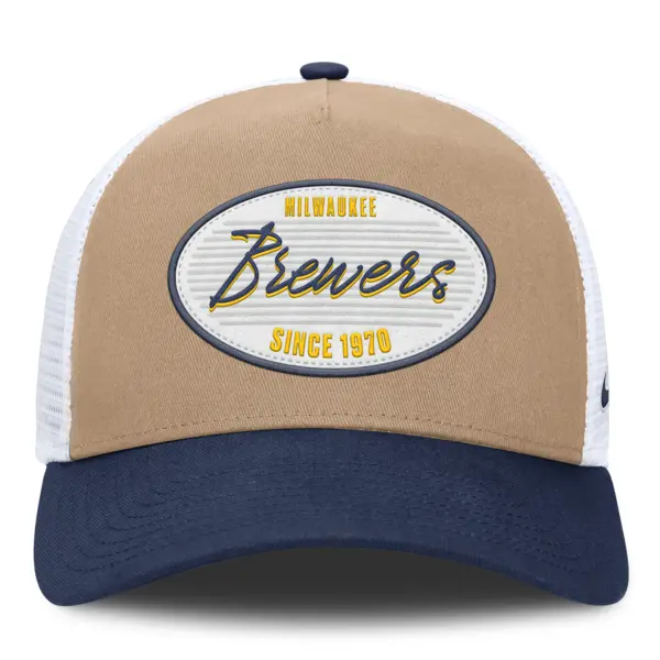 Nike Milwaukee Brewers Rise Mlb A-frame Trucker Adjustable Hat