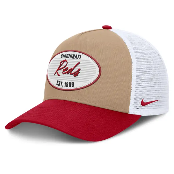 Nike Cincinnati Reds Rise Mlb A-frame Trucker Adjustable Hat - Brown