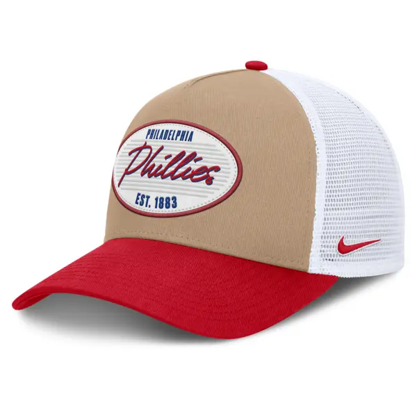 Nike Philadelphia Phillies Rise Mlb A-frame Trucker Adjustable Hat - Brown