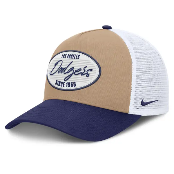Nike Los Angeles Dodgers Rise Mlb A-frame Trucker Adjustable Hat - Brown